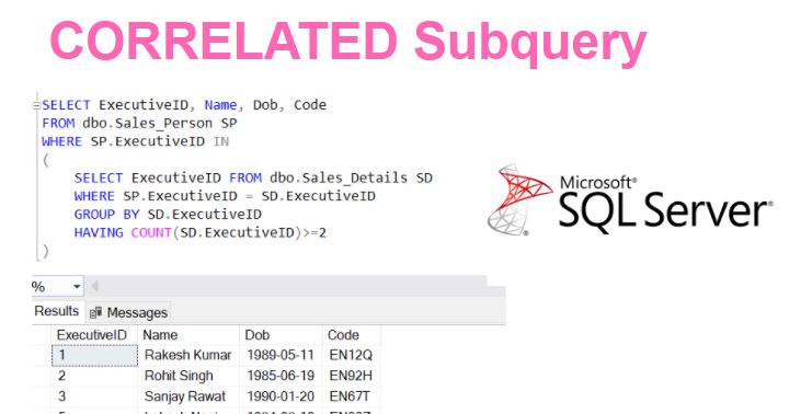 Sql Correlated Subquery Sql Bi Tutorials