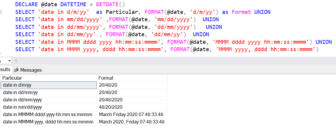 Sql Server Format Function Sql Bi Tutorials