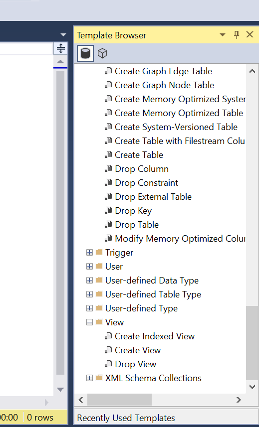 Sql Server Template Explorer Sql Bi Tutorials