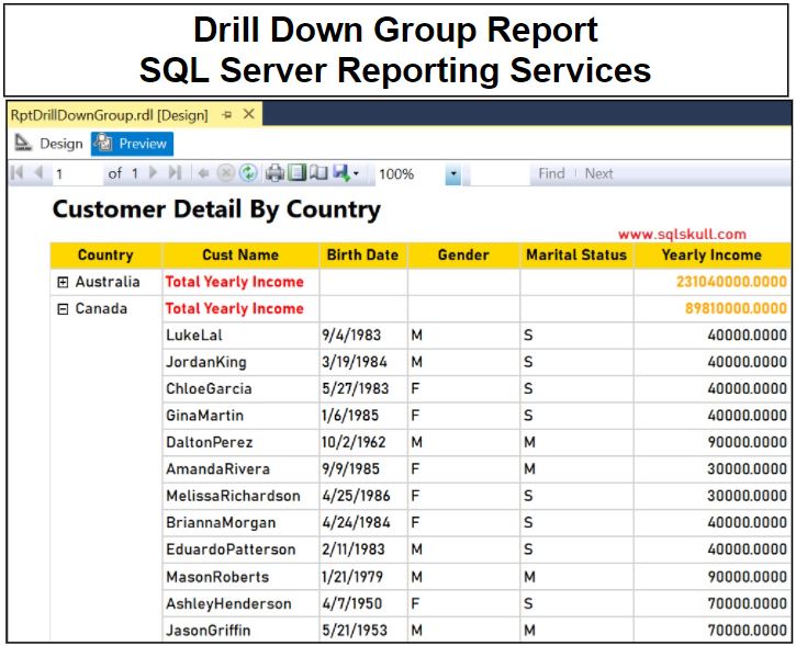 Create Drill Down Group Report In Ssrs Sql Bi Tutorials